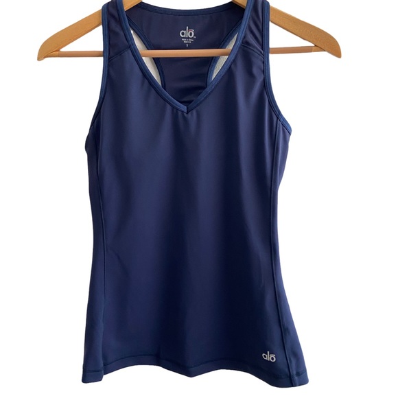 ALO Yoga | Tops | Alo Yoga V Back Support Tank Smallnavy Blue | Poshmark